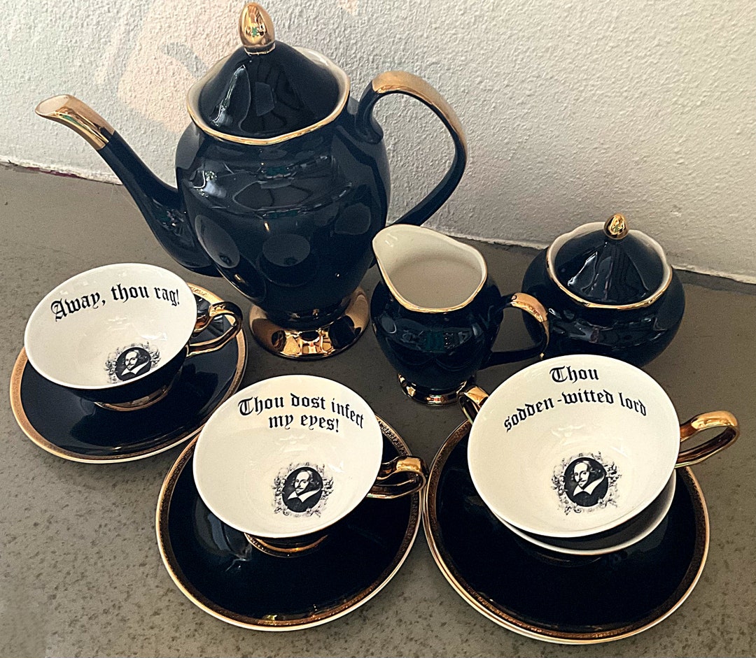 Shakespearean Insult Tea Set, 11 Pieces, Porcelain - Etsy