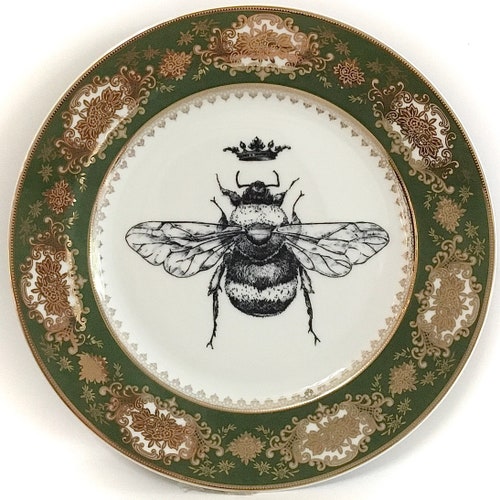 FREE SHIPPING Beautiful Gold Queen Bee Plate or Cup and - Etsy