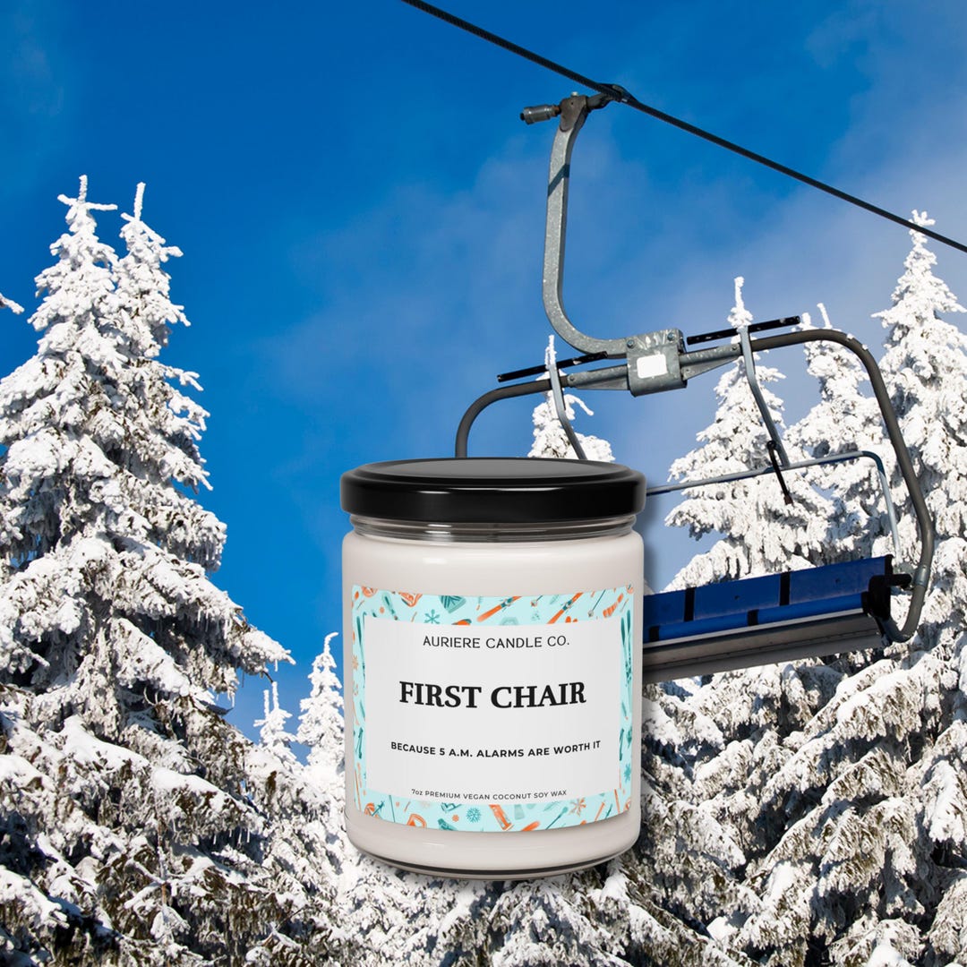 Funny Skier Candle, First Chair, Gift for Skier, Snowboarder, Ski ...