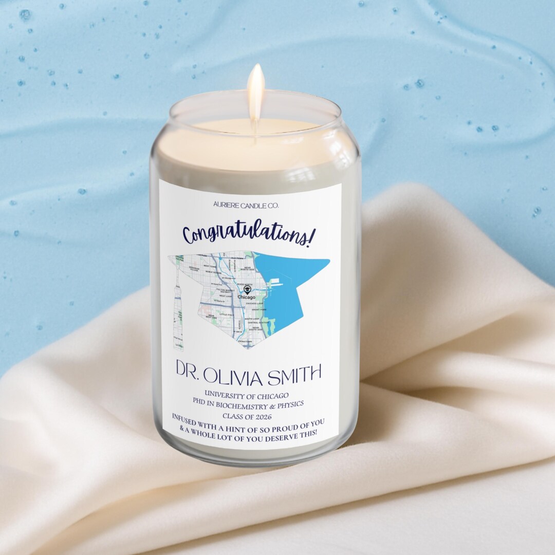 Phd Graduation Map Candle, Personalized Doctoral Graduation Gifts ...