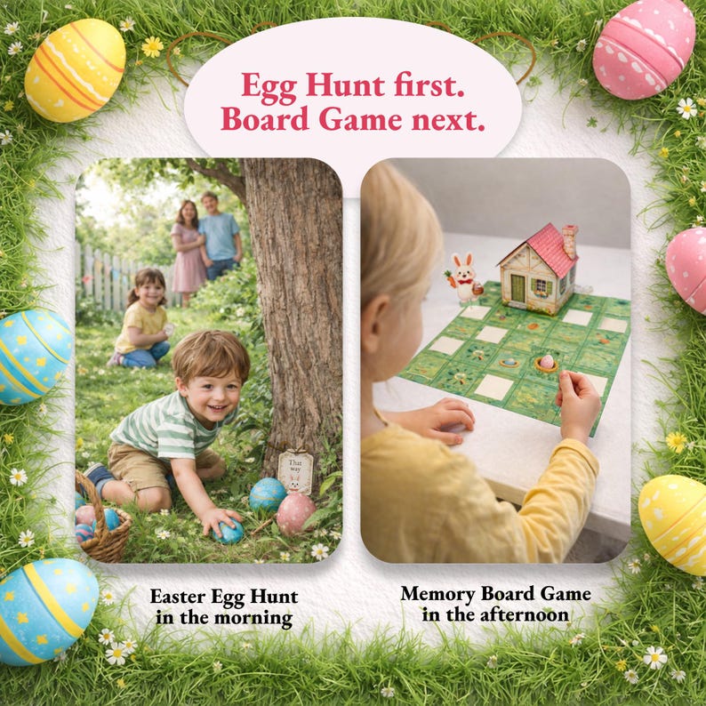 Easter Printable Board Game for Kids – Memory Play Activity - Etsy