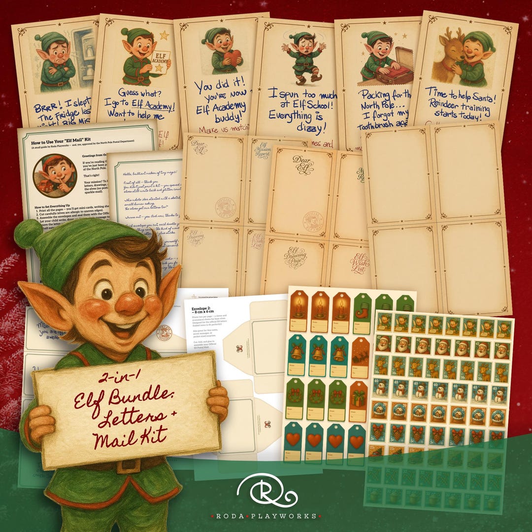 Elf Letters & Arrival Letter Bundle – Printable Elf Mail Kit (2-in-1 ...