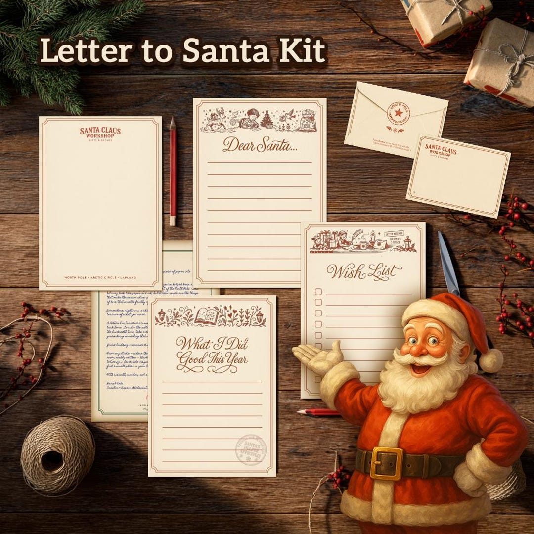 Letter to Santa Kit – Santa Wish List, North Pole Letter & Christmas ...