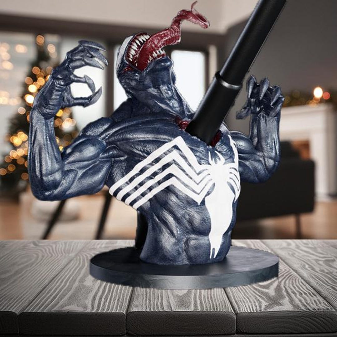Venom Pen Holder 3D Printable STL | Desk Organizer With Monster Design ...
