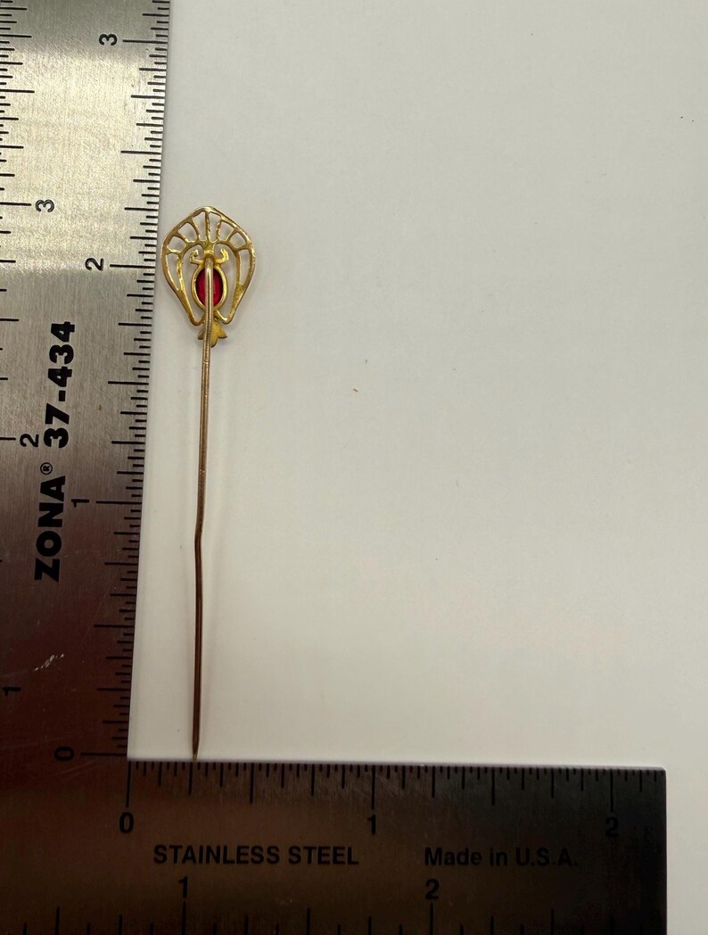 Antique Art Nouveau 10K Gold Ruby Lapel Pin - Etsy
