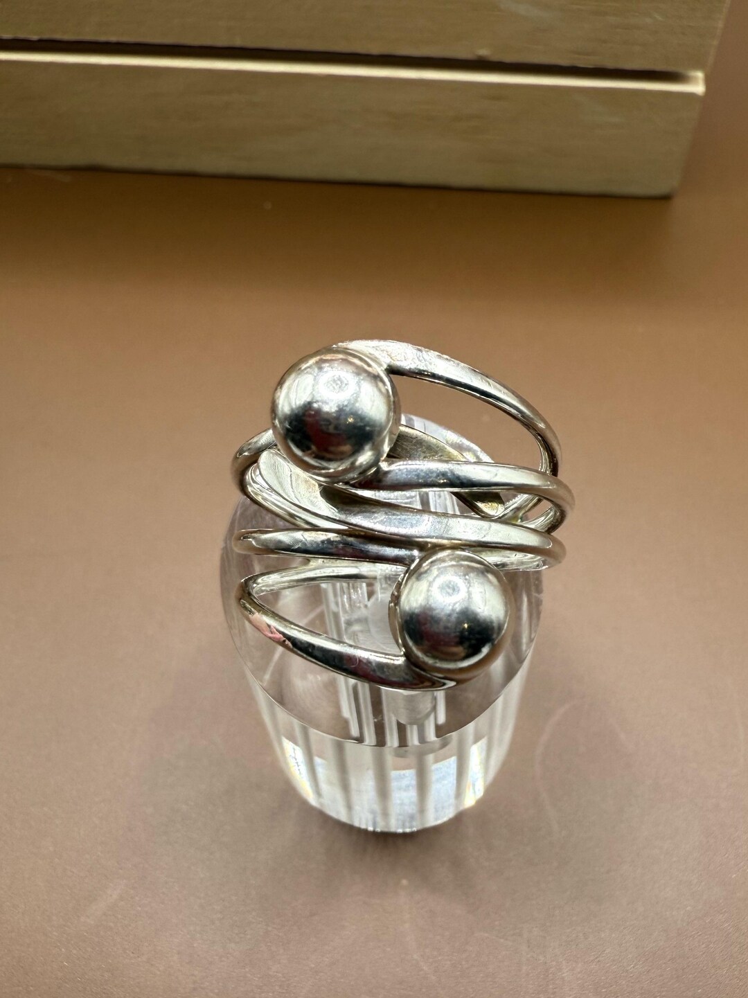 ATI Mexico Double Orb Sphere Bypass Ring Size 8 US - Etsy