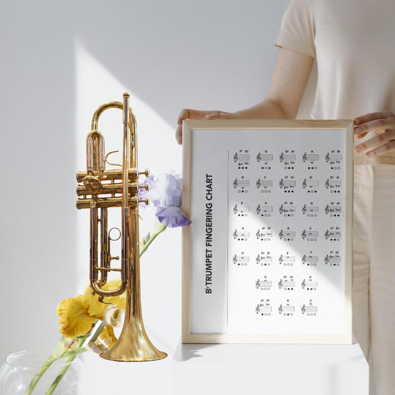 Trumpet Fingering Chart for Beginners | Digital Music Classroom Poster ...