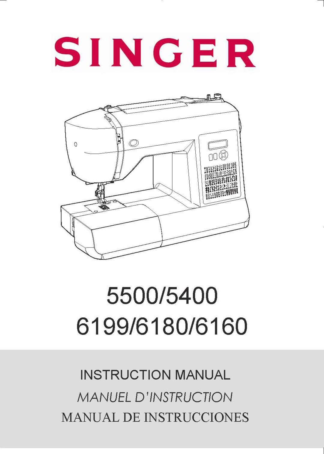 Singer 5500 5400 6199 6180 6160 Sewing Machine Instruction Manual PDF ...