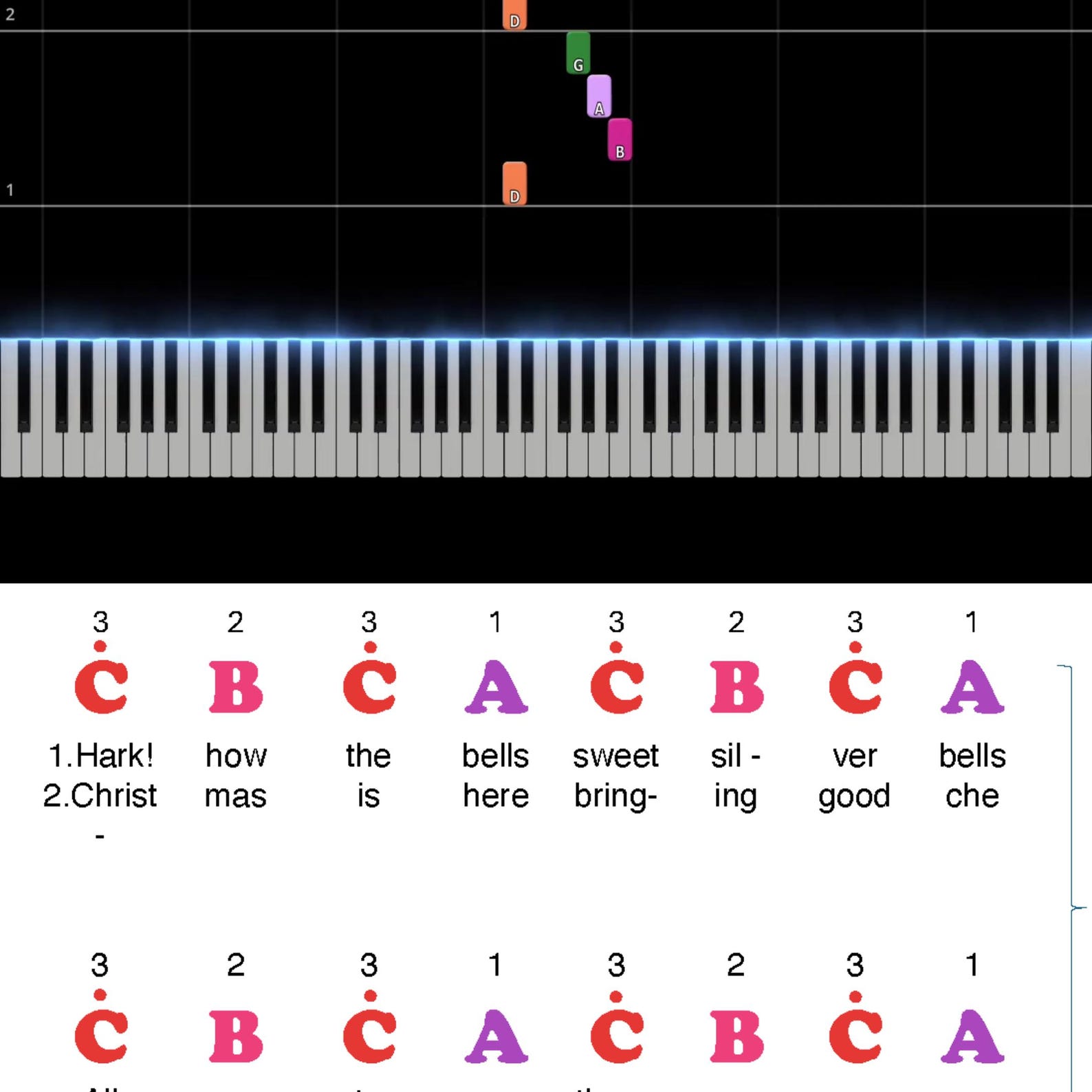 Carol of the Bells – One-hand Beginner Piano Sheet | Color Coded Notes ...