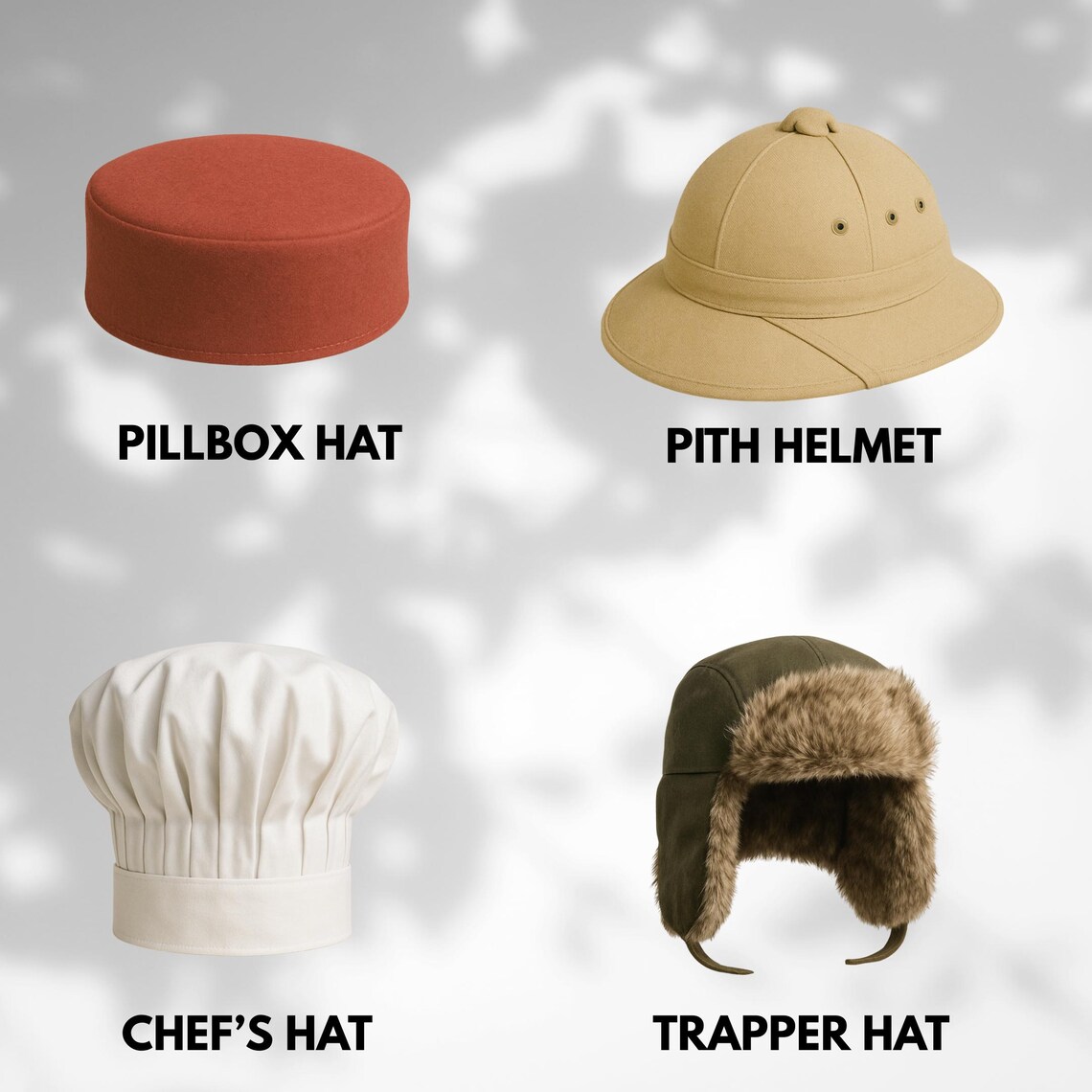 Hat Types Illustrated Guide – Fashion Chart | 30+ Hats PDF - PNG - SVG ...