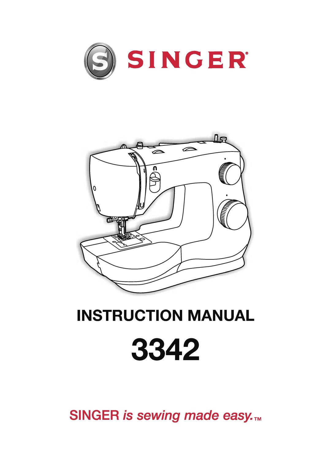 Singer 3342 Sewing Machine Instruction Manual PDF | English French ...