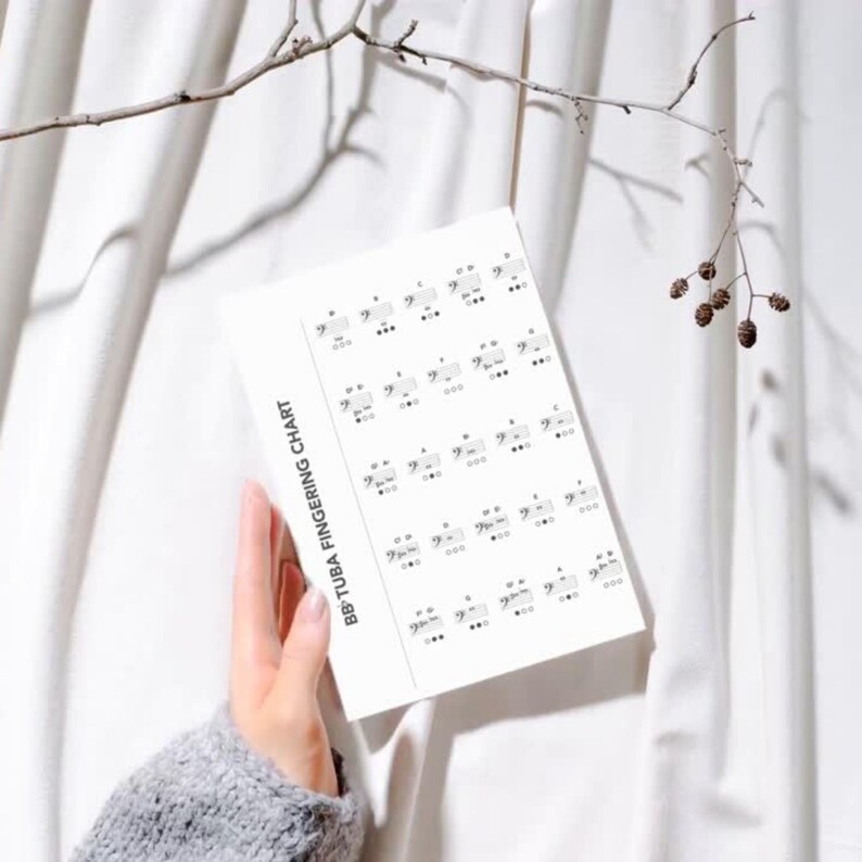 Tuba Fingering Chart for Students | Brass Classroom Poster | Printable ...