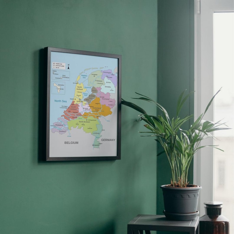 Netherlands Map Printable – Dutch Provinces Digital Poster | Geography ...