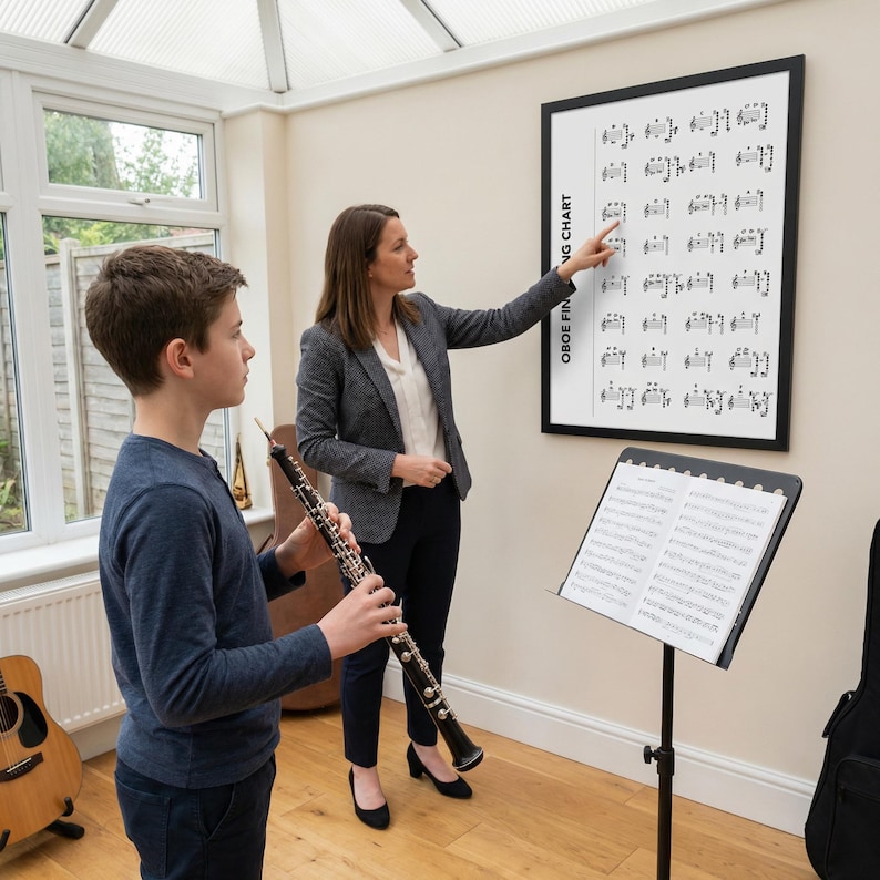 Oboe Fingering Chart for Students | Woodwind Classroom Poster ...