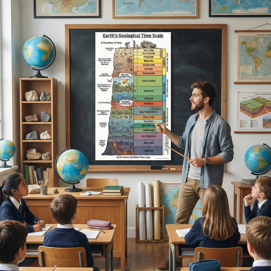 Geologic Time Scale of Earth – Educational Diagram PDF - PNG ...