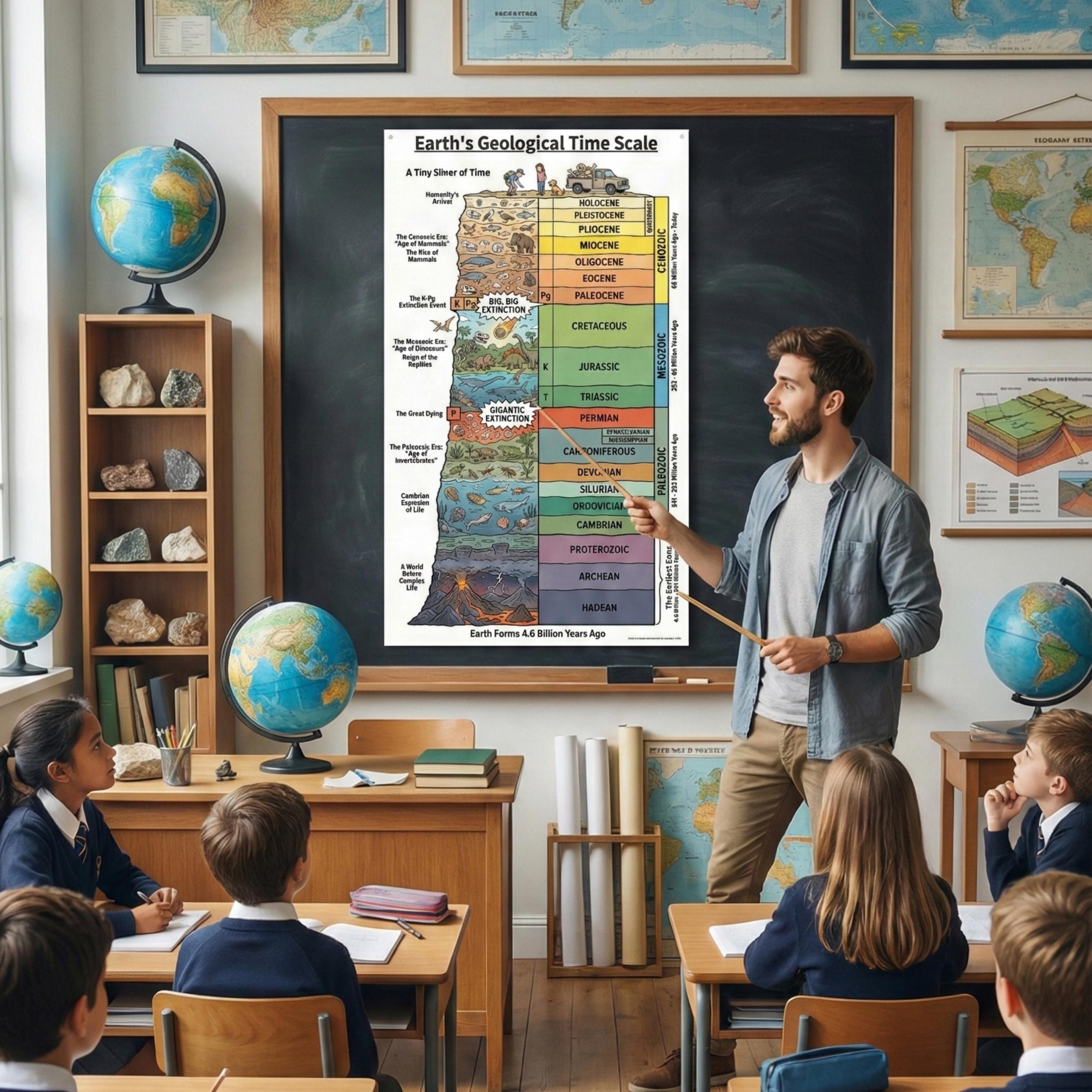Geologic Time Scale of Earth – Educational Diagram PDF - PNG ...