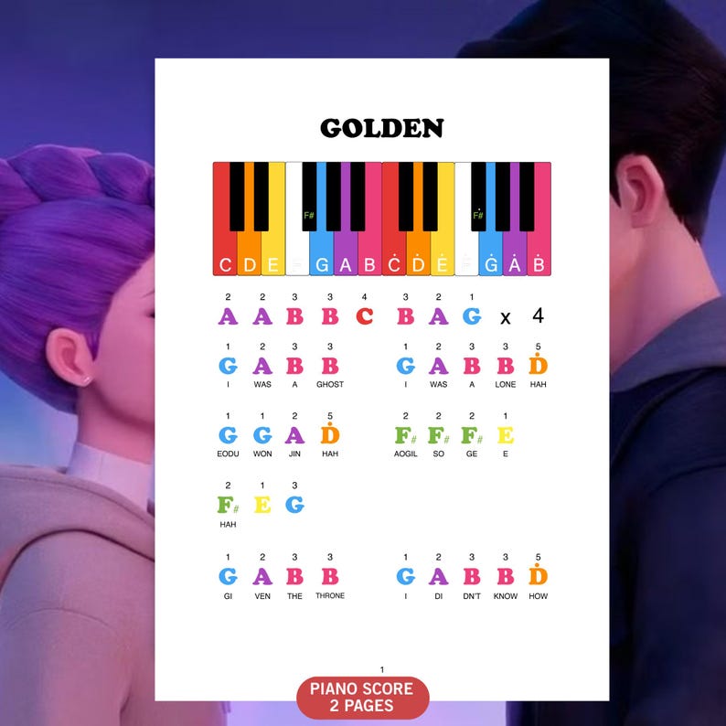 Golden – HUNTR/X Demon Hunters | Easy Piano Sheet Music | Simplified ...