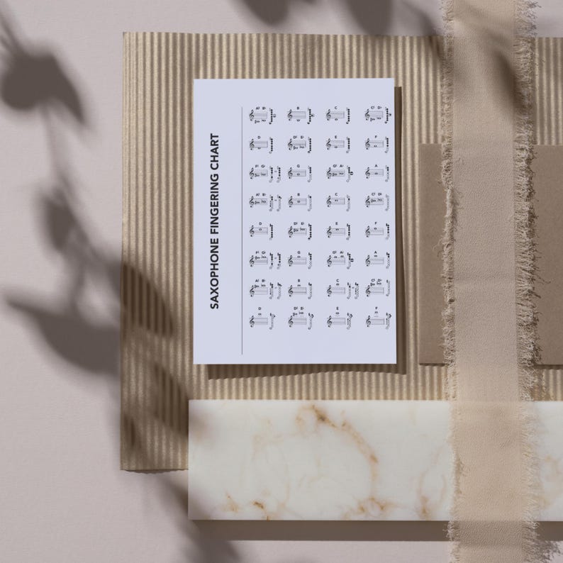 Saxophone Fingering Chart Set | Alto Tenor Baritone Soprano | Classroom ...