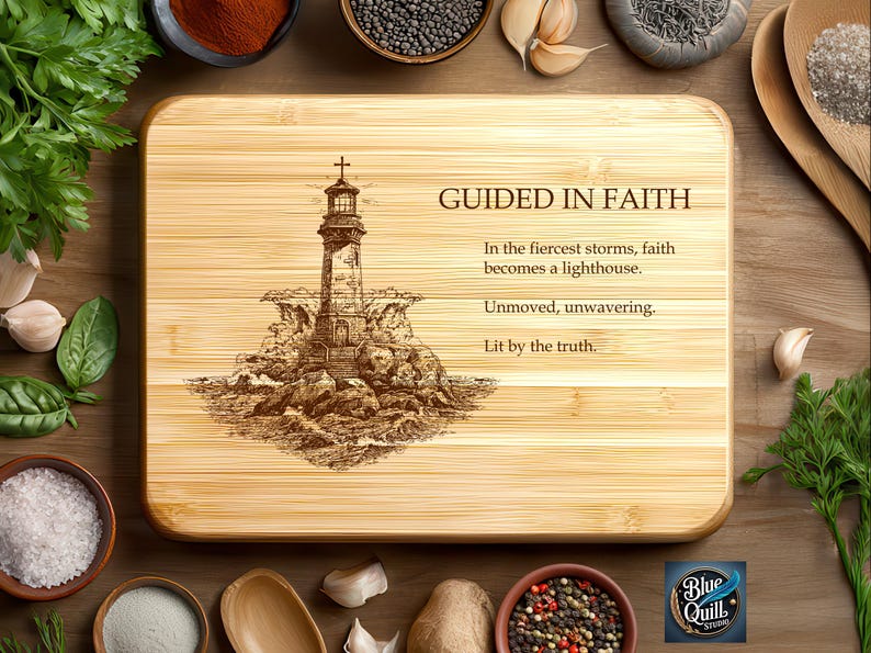 Lighthouse Guided in Faith Charcuterie Board SVG PNG Commercial Use ...