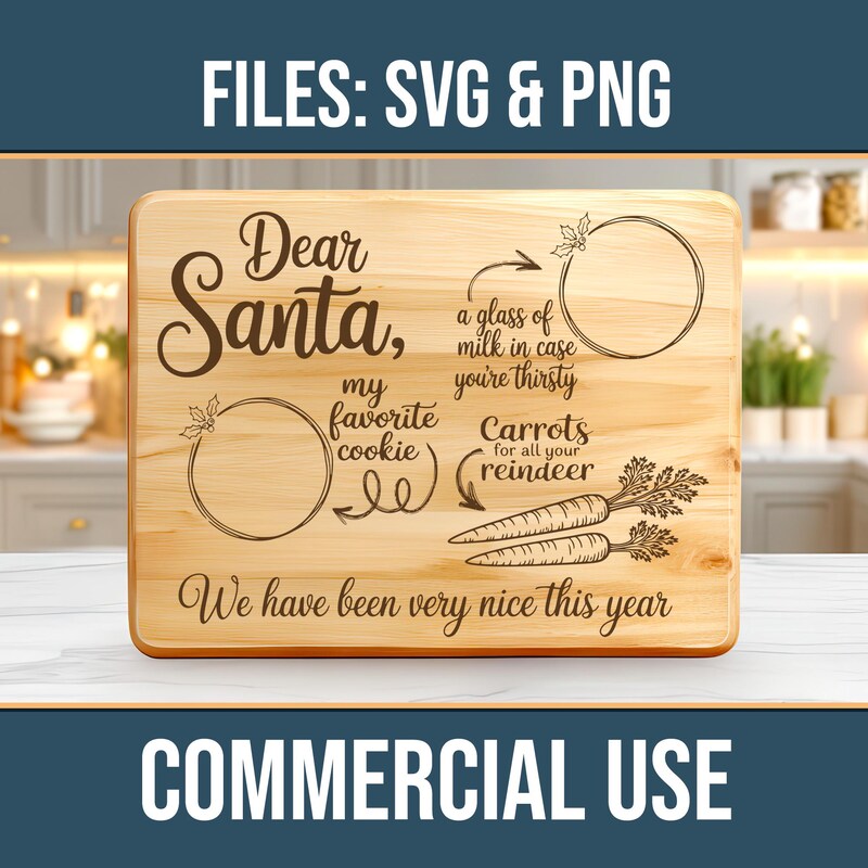 Santa Cookie Tray Laser Engraving - Etsy