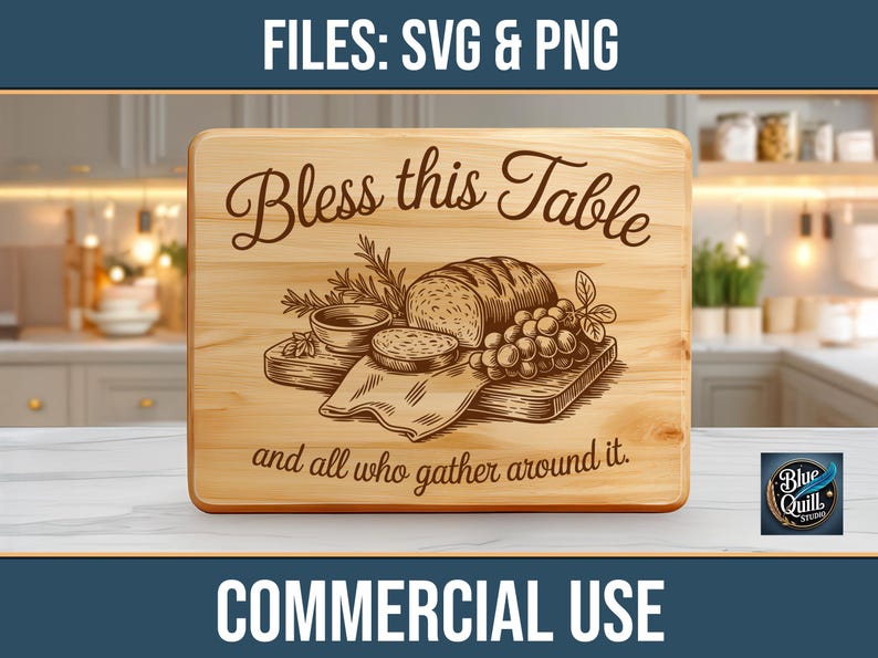 Bless This Table Charcuterie Board SVG PNG Commercial Use Laser ...