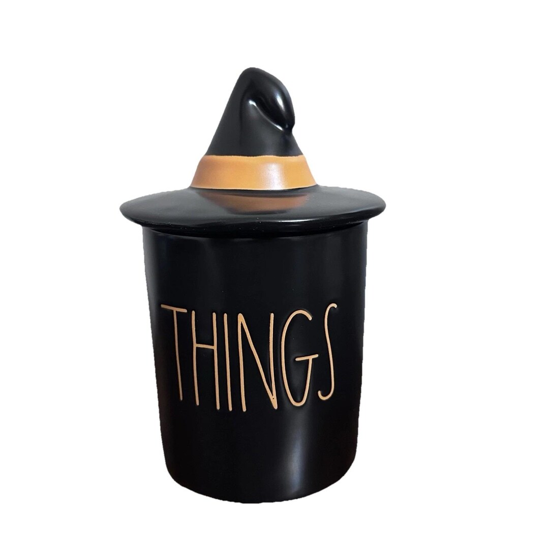 Rae Dunn "things" Small Canister With Witch Hat Topper Black Halloween ...