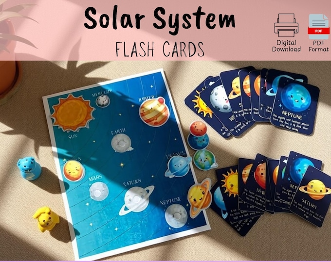 Solar System Planet Flash Cards - Outer Space Facts - Teaching Tool ...