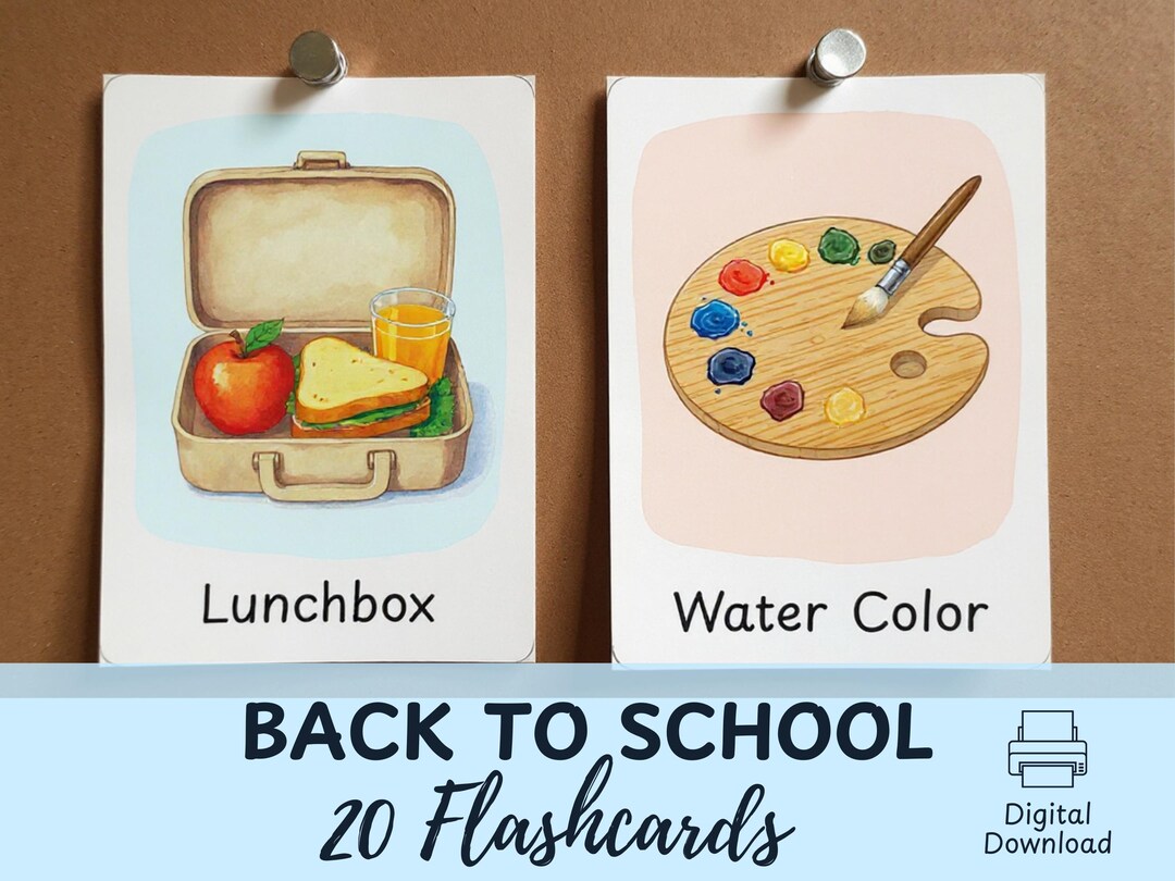 Back to School Flashcards Printable Flashcard Back to School Cards ...