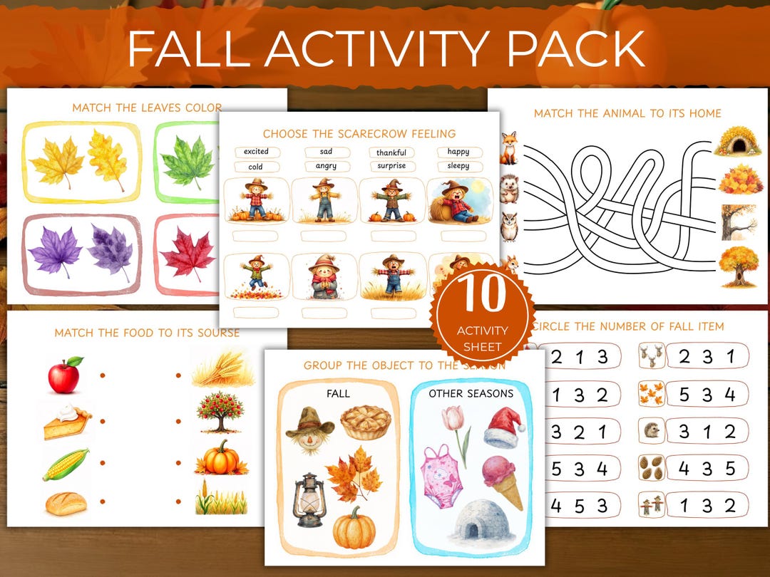Fall Busy Book Preschool Printables, Homeschool Printable Activity Book ...