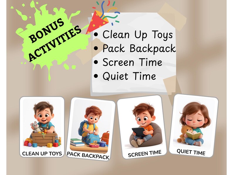 Daily Routine Printable Schedule for Kids With Flashcard and Reward ...