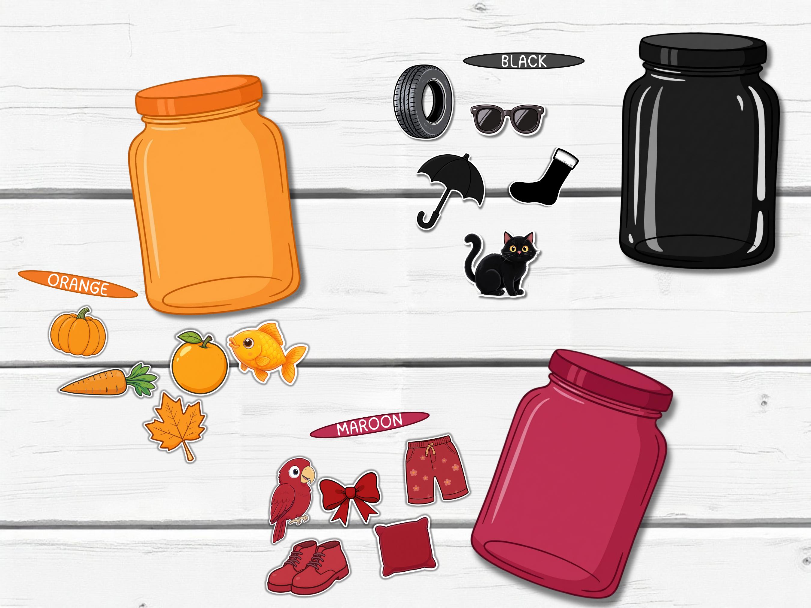 Color Matching Activity Color Sorting Jars for Kids Preschool Learning ...