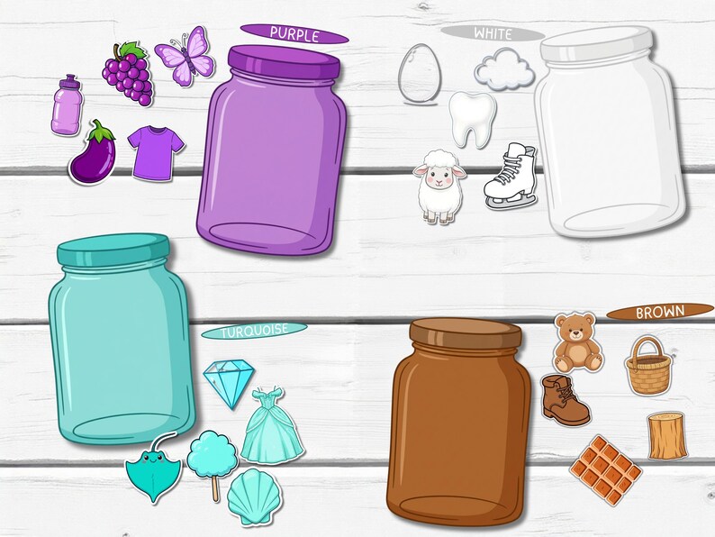 Color Matching Activity Color Sorting Jars for Kids Preschool Learning ...