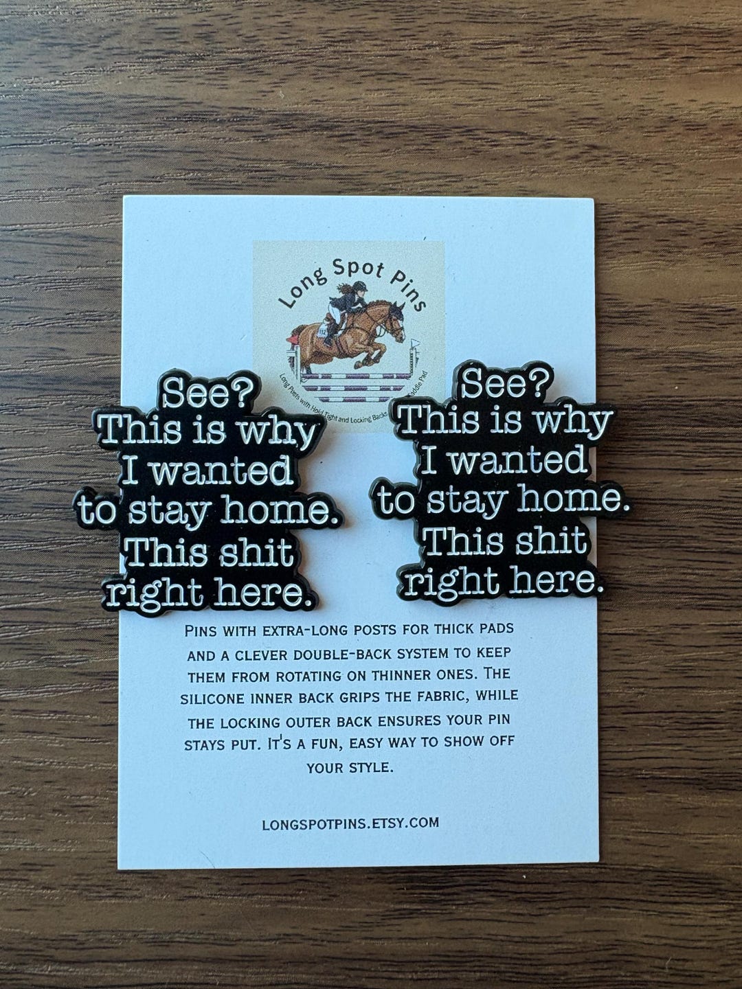 Funny Horse Show Number Pins: Long Post Saddle Pad Pins - Set of 2 - Etsy