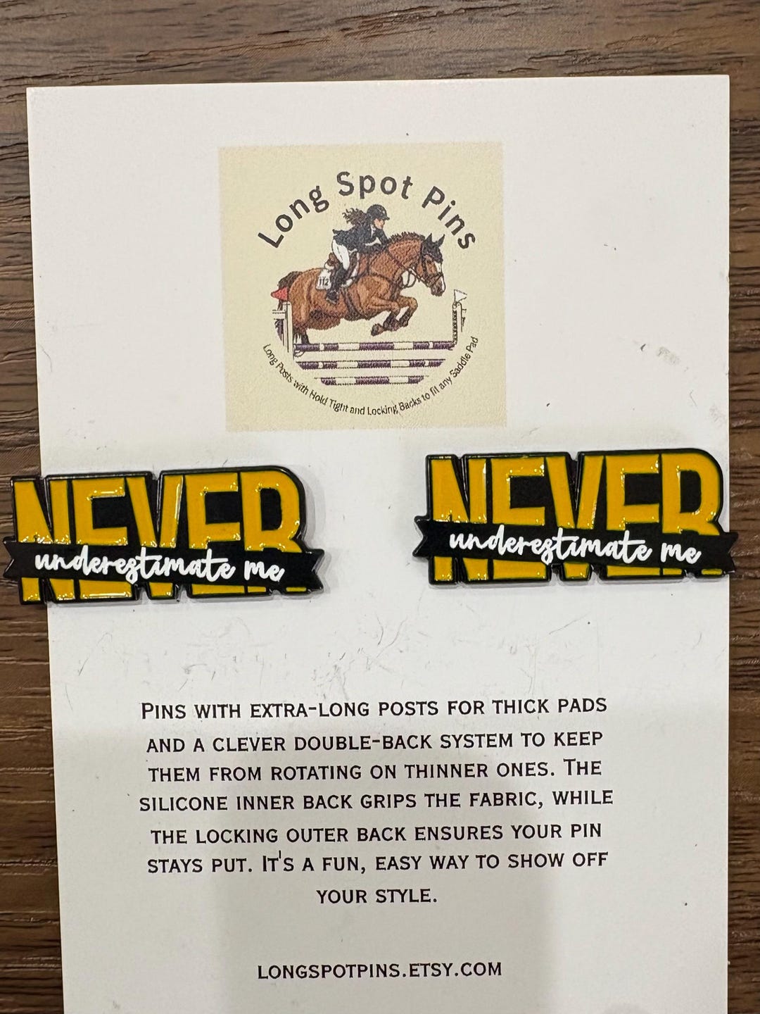 Horse Show Number Pins: Long Spots Jumper Saddle Pad Acrylic 2d Pins ...