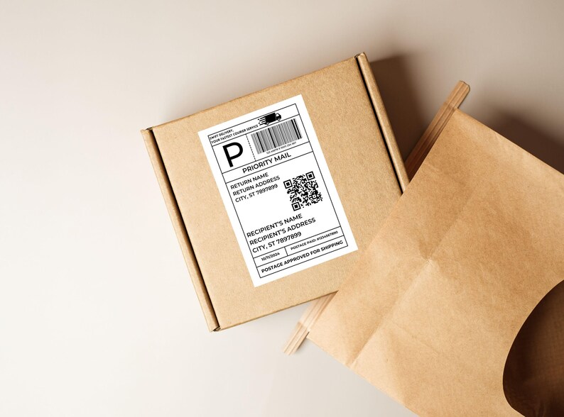 Editable Shipping Label Template, Editable Personalized Mail Label ...