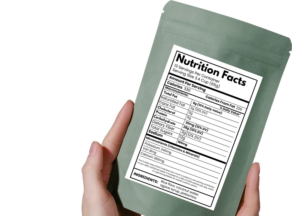 Nutritional Facts Template at Canva, Editable Nutrition Label Design ...