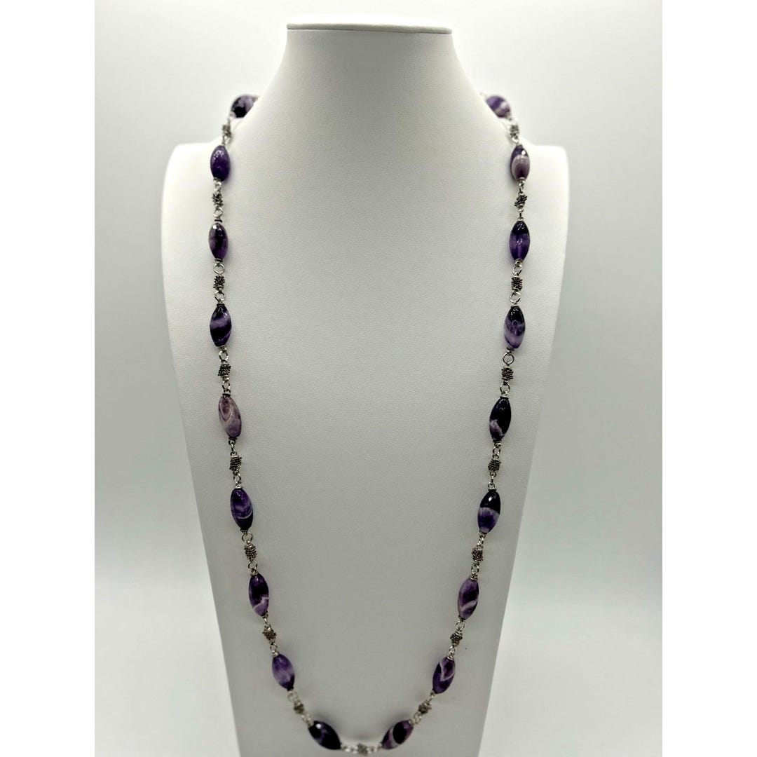Michael Dawkins Starry Night Amethyst Bead Station Necklace 34 ...