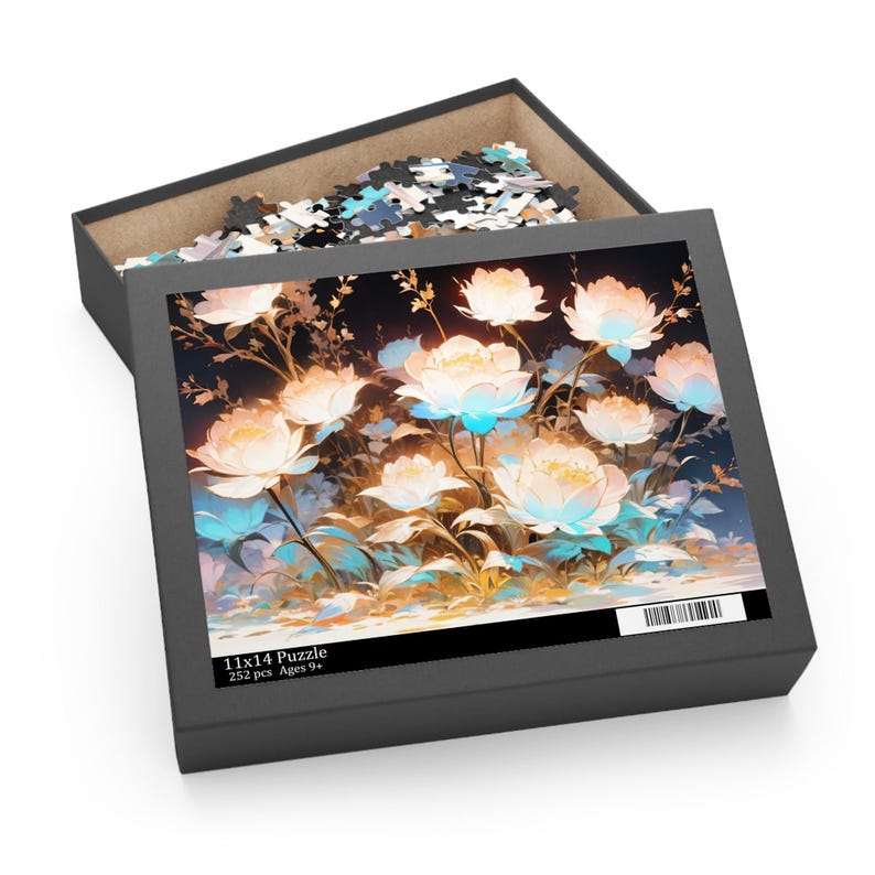 Glowing Floral Jigsaw Puzzle for adults, Fantasy Flower Art Puzzle ...