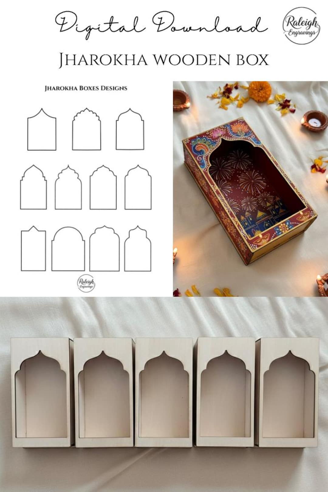 Indian Jharokha Box SVG Bundle (digital Download), Unfinished Diwali ...