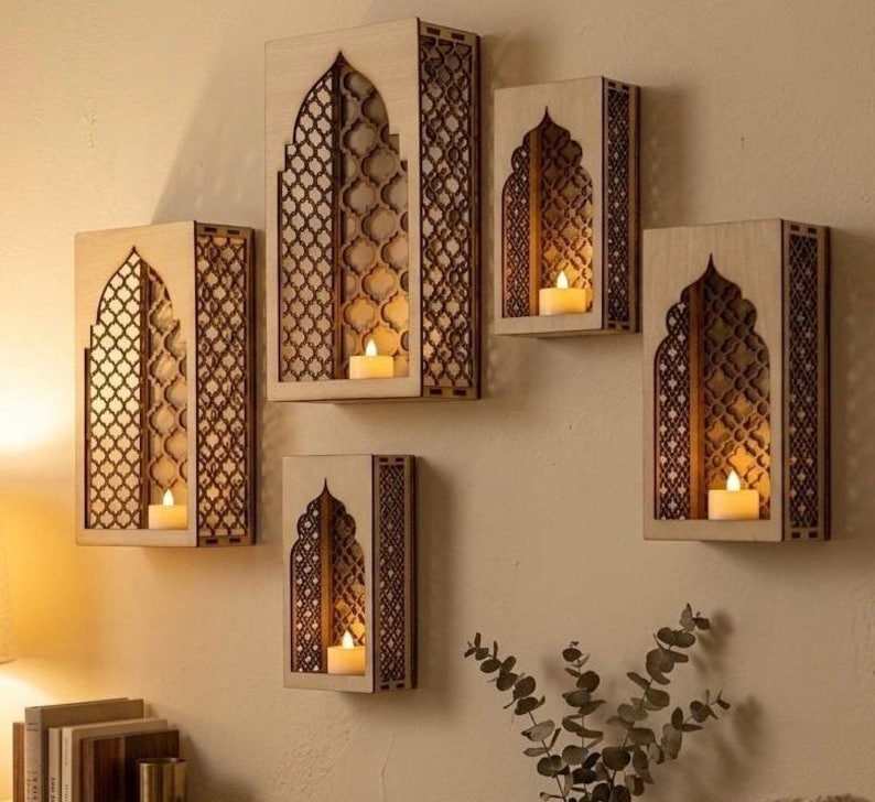 Wooden Jharokha Box, Diwali Wall Decor, Desi Wall Art, Islamic Arches ...