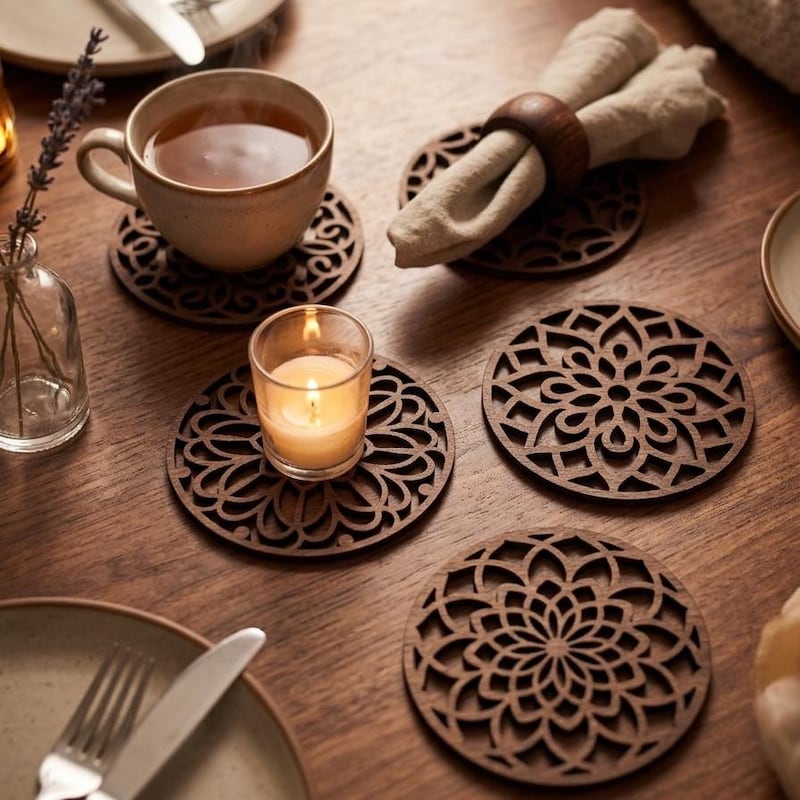 Beverage Coaster Wooden - Etsy