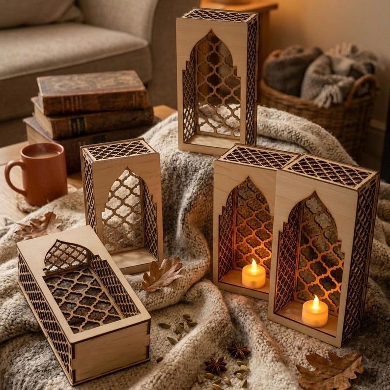 Wooden Jharokha Box, Diwali Wall Decor, Desi Wall Art, Islamic Arches ...