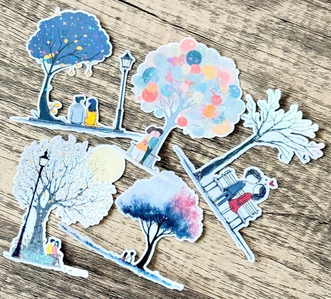 Valentine's Day Couple Stickers | Pack of 5 | Love, Hearts, Waterproof ...