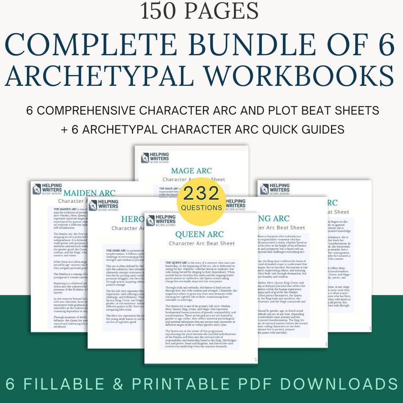 Archetypal Character Arc Writing Guide Bundle: Beat Sheets & Worksheets ...