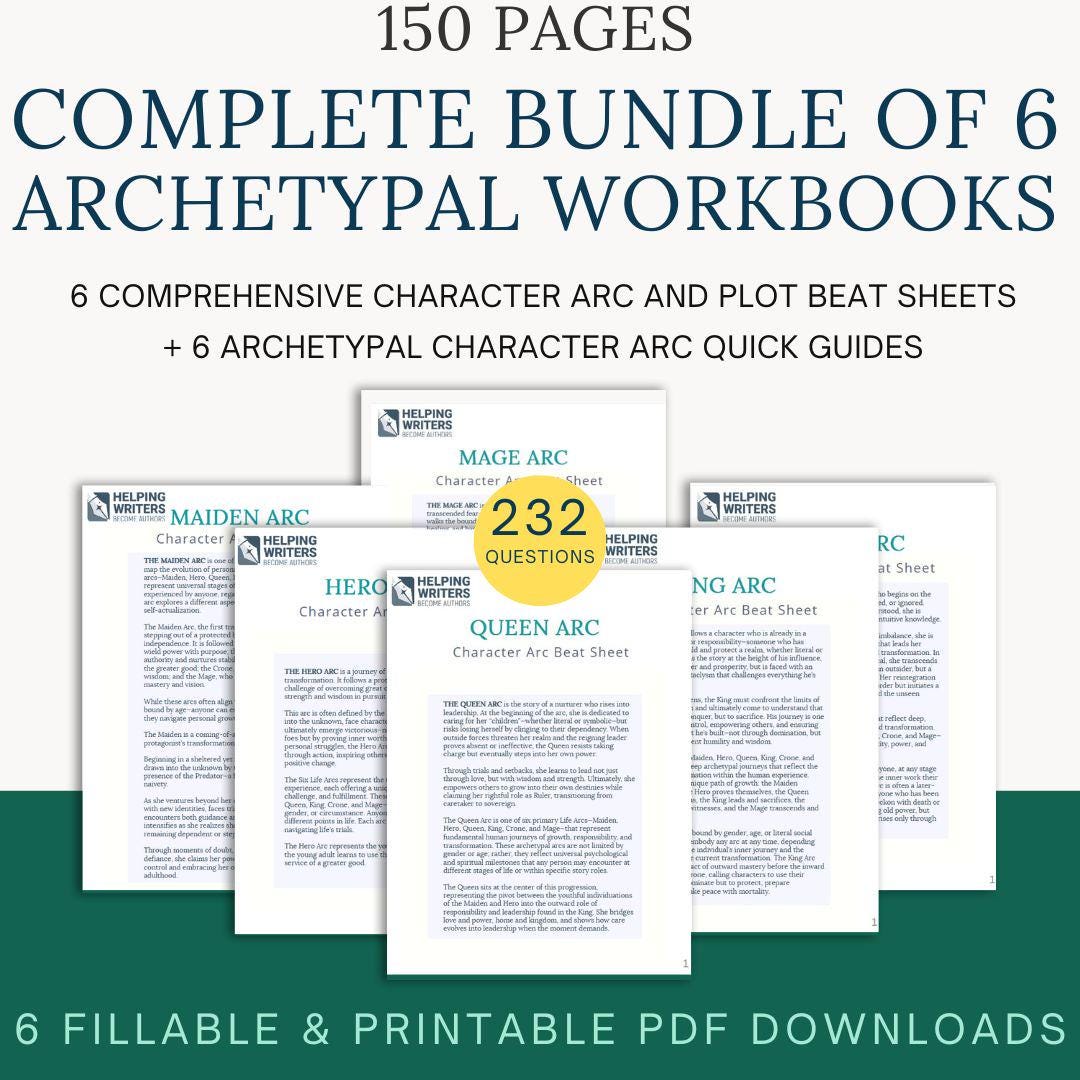 Archetypal Character Arc Writing Guide Bundle: Beat Sheets & Worksheets ...