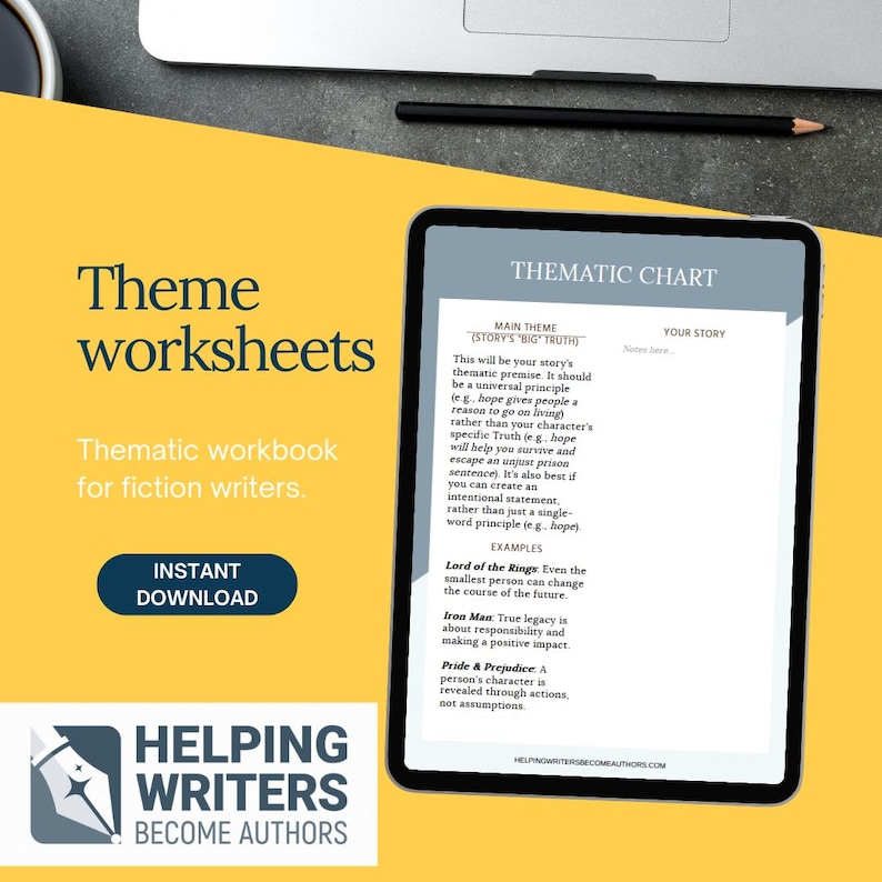 Story Theme Development Worksheet – Theme Planning Kit & Writing Guide ...