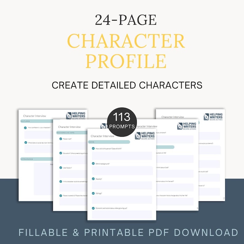Character Interview Questions Worksheet – Printable Character ...
