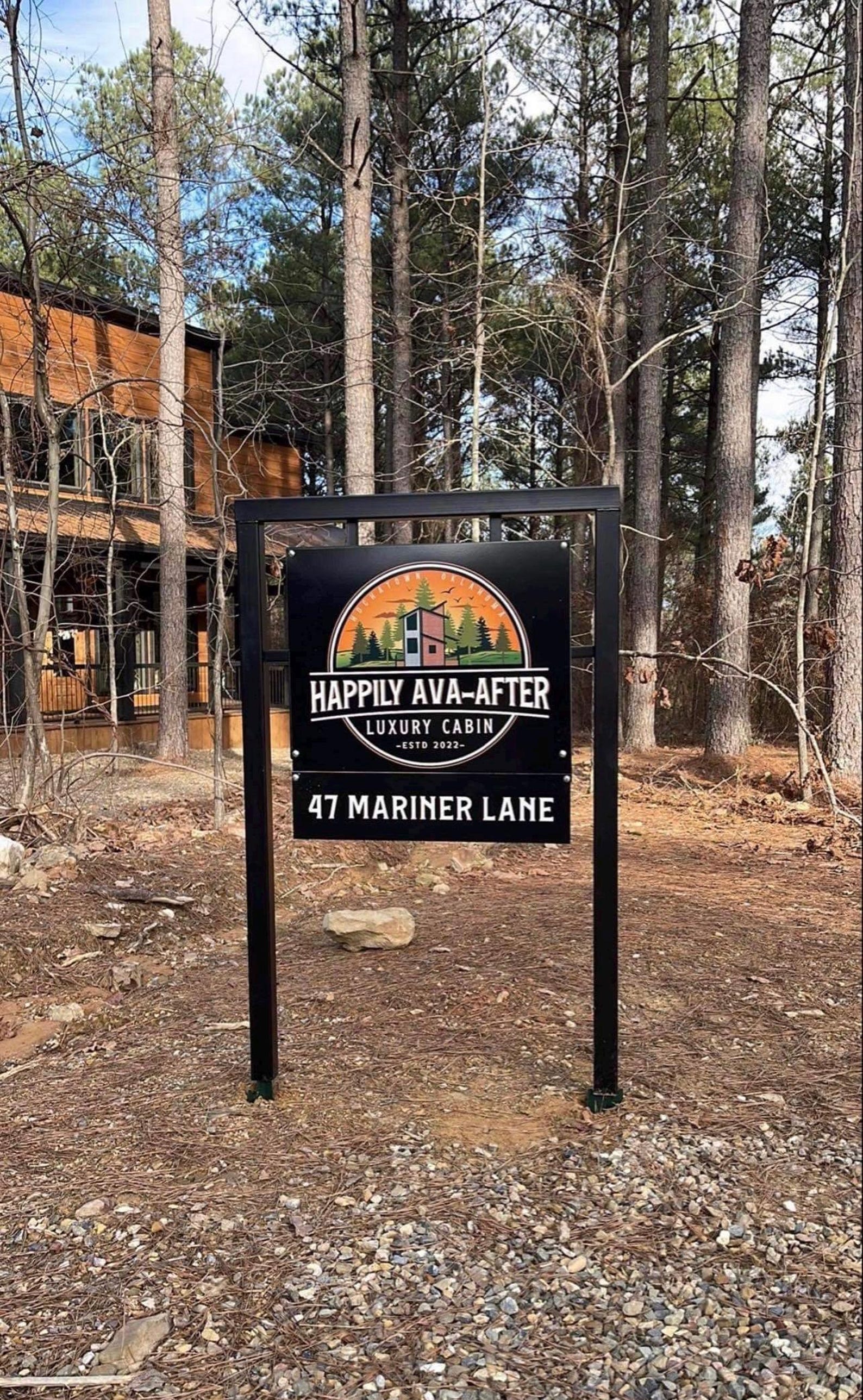 Custom Metal Cabin Road Sign | Outdoor | Vacation Rental | Business and ...