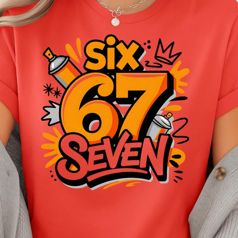 Six Seven SVG PNG PDF | Street Art Numbers Clipart | Urban Spray Paint ...