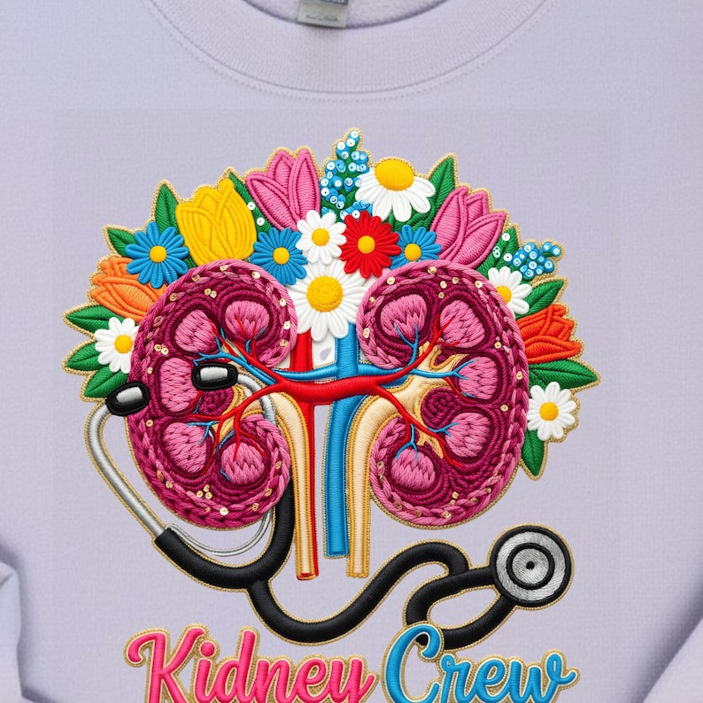 Kidney Crew Floral Medical Nurse PNG SVG PDF Design - Etsy Canada